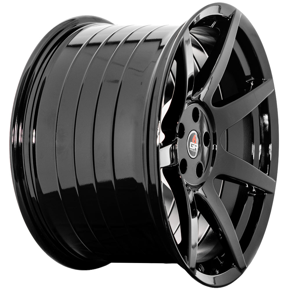 - Staggered full Set - (2) 20X10 Project 6GR 7-SEVEN Gloss Black (2) 2 ...