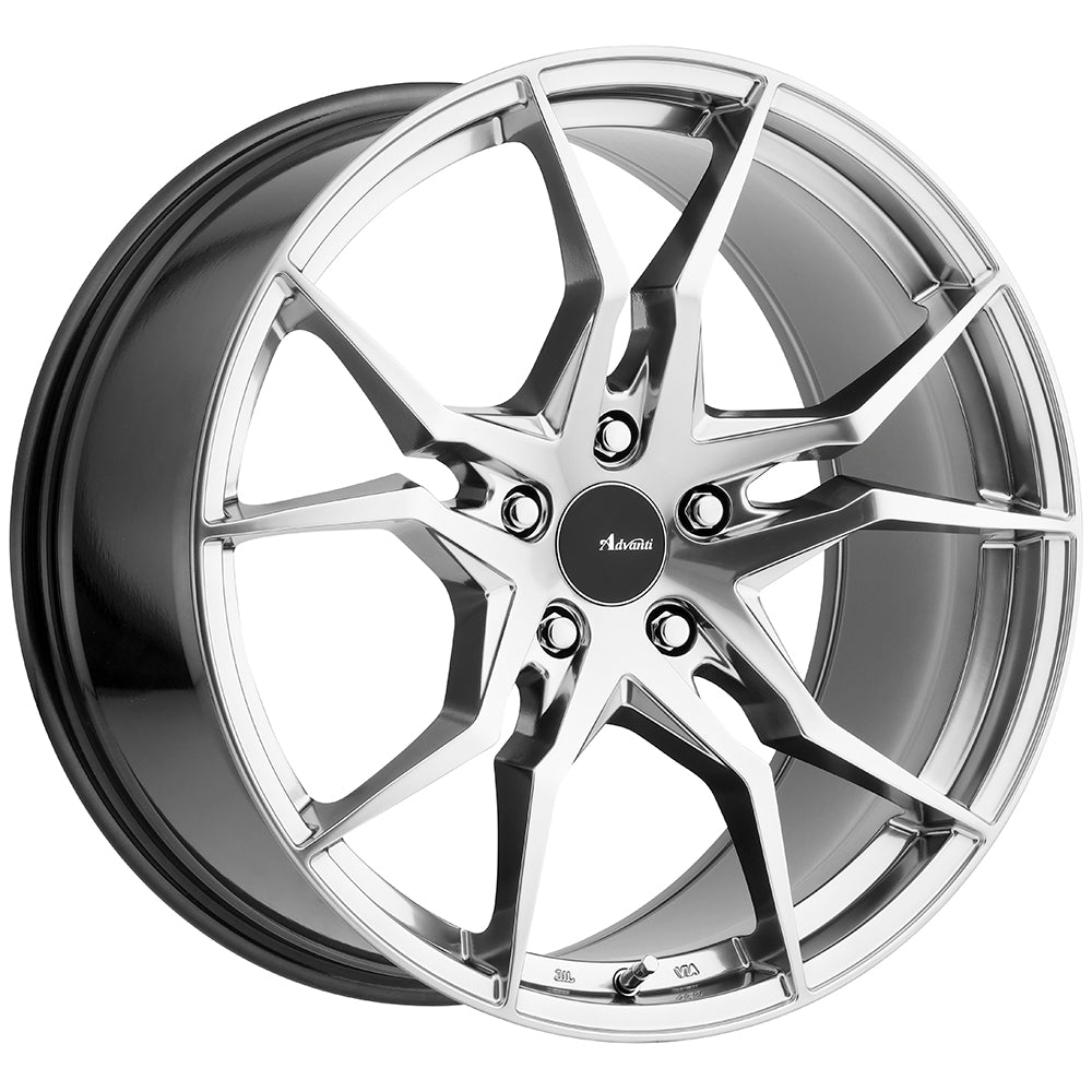 18x8 Advanti Racing Wheels 93H Hydra 5x100 +45 Offset 73 Hub Titanium ...
