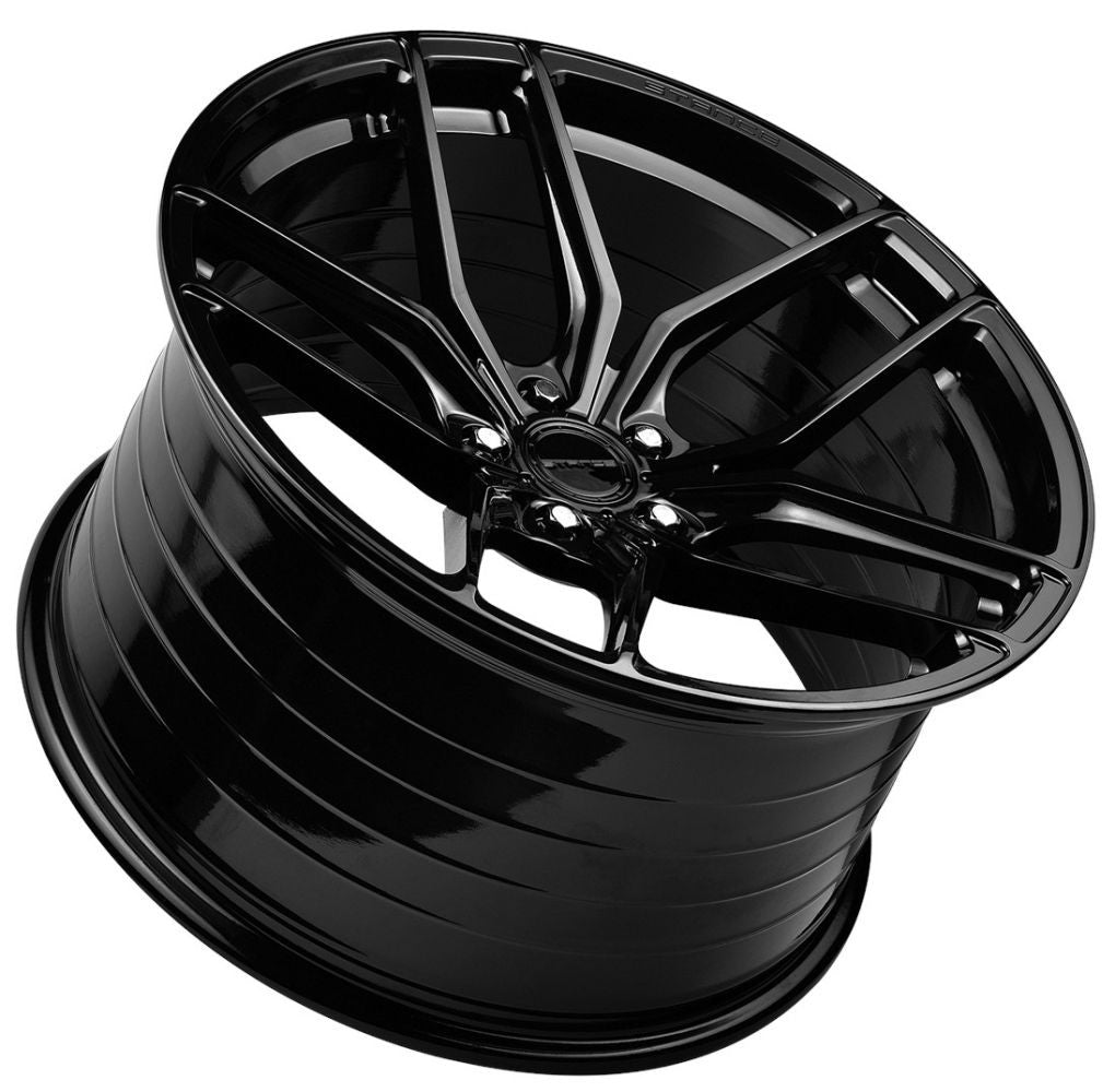 Staggered Set (2) 20x10 Stance SF03 Gloss Black (Rotary Flow)(2) 20x11 ...