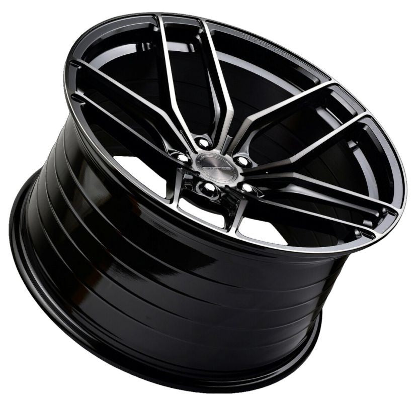 Staggered Set (2) 20x9 Stance SF03 Gloss Black (Rotary Flow)(2) 20x11 ...