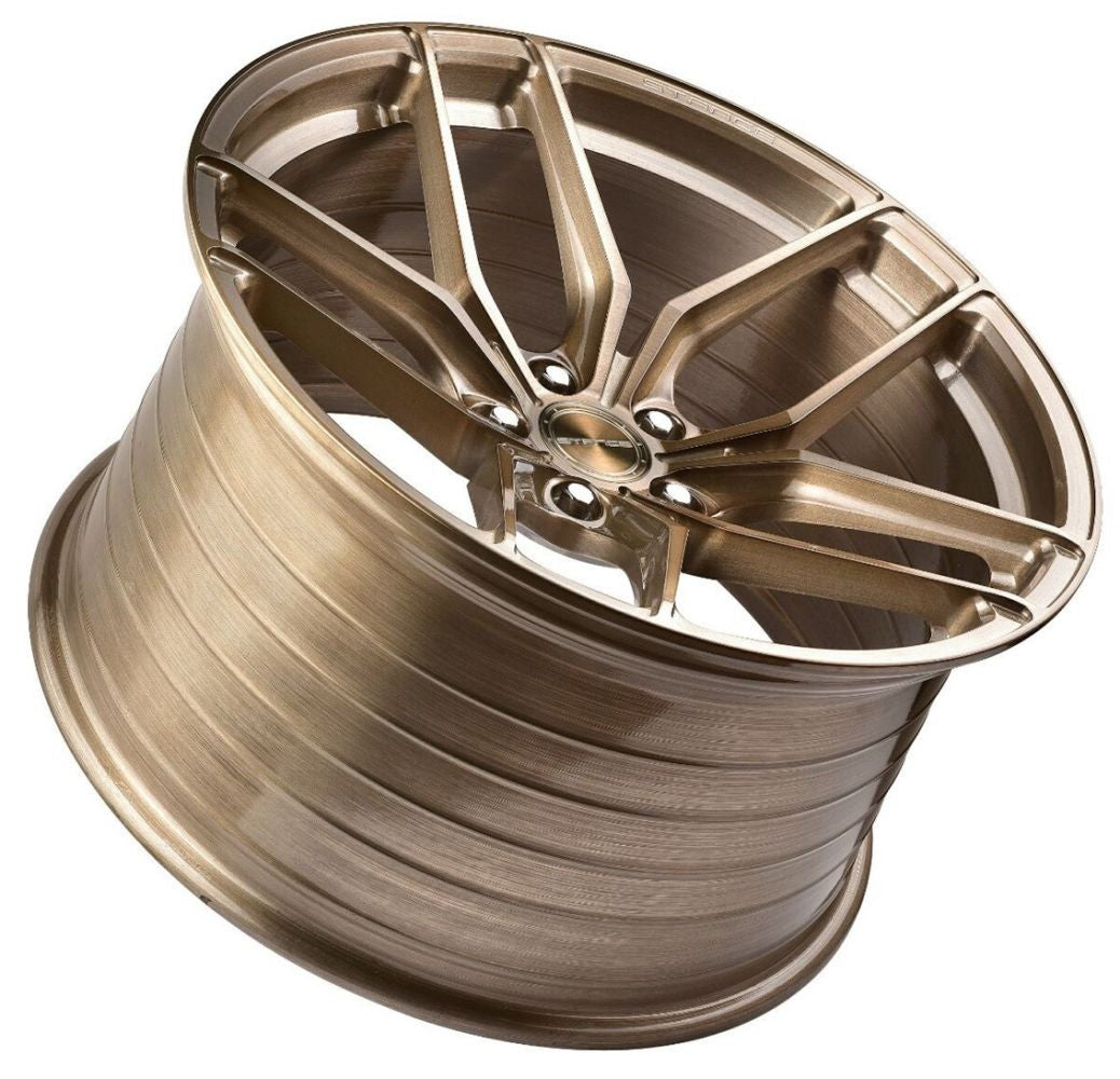 Staggered Set (2) 20x9 Stance SF03 Brushed Bronze (Rotary Flow)(2 ...