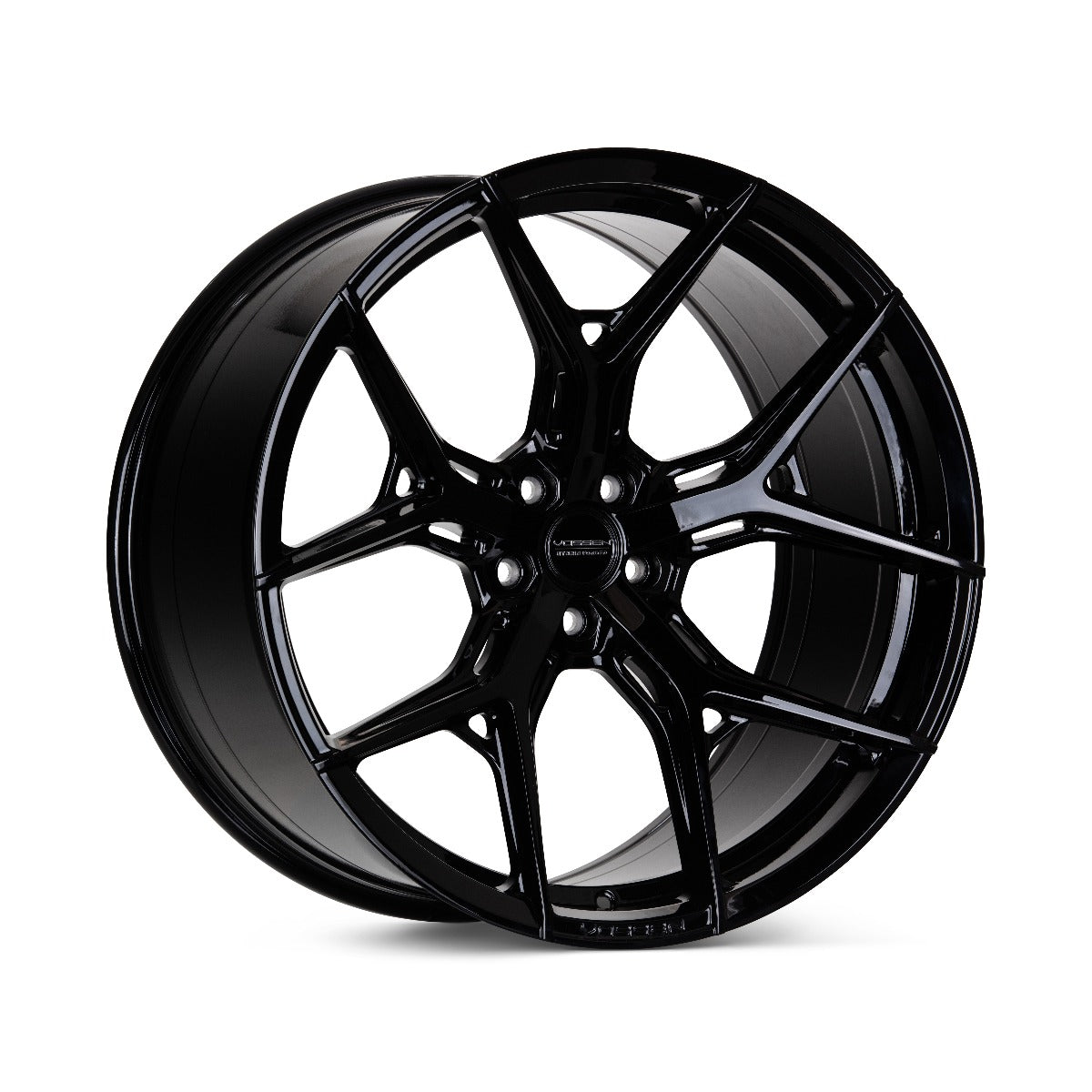 Staggered Set - (2) 20x8.5 Vossen HF-5 Gloss Black (Hybrid Forged) (2 ...